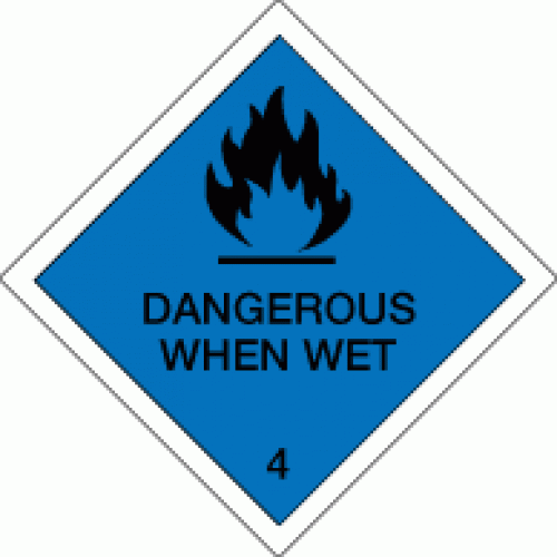 Dangerous When Wet 4 - 100mm x 100mm - Self Adhesive Sticker | Power2Print