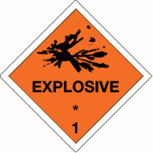 Explosive 1 - 100mm x 100mm - Self Adhesive Sticker | Power2Print