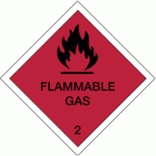 Flammable Gas 2 - 100mm x 100mm - Self Adhesive Sticker | Power2Print