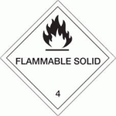 Flammable Solid 4 - 100mm x 100mm - Self Adhesive Sticker | Power2Print