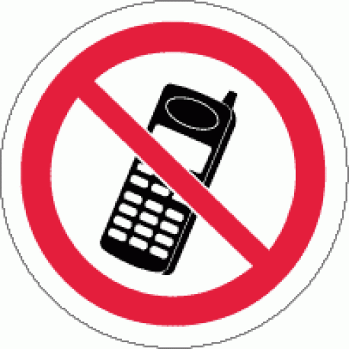 Do Not Use Mobile Phones - 90mm dia - Self Adhesive Sticker | Power2Print