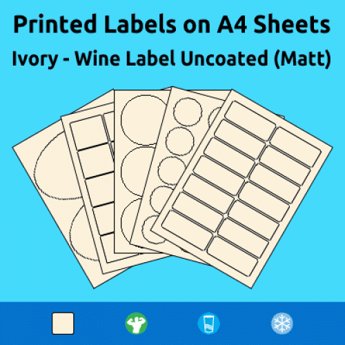 Ivory Wine Label Uncoated Printed Labels | Power2Print